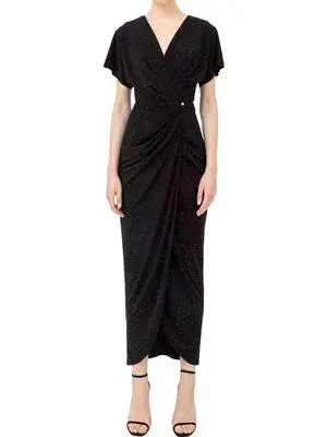 NISSA Crystal-embellished Maxi Dress - Black