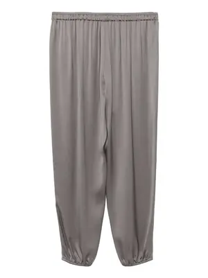 Giorgio Armani Silk Tapered Trousers - Grey