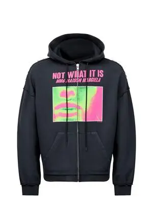 MAISON MARGIELA Graphic-print Cotton Hoodie Black