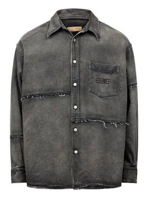 MAISON MARGIELA Raw-cut Detail Cotton Shirt - Grey