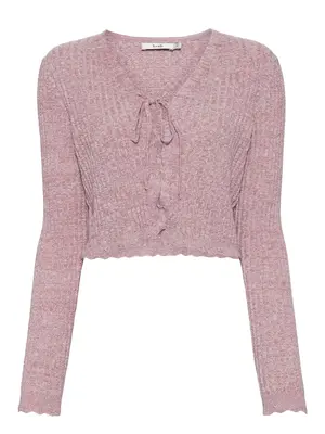 B+AB Cropped Wool-blend Cardigan - Pink