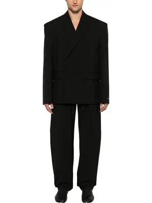 MUGLER Mugler Pleated Wide-Leg Trousers Black