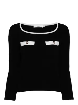 B+AB Round-neck Cropped Top - Black