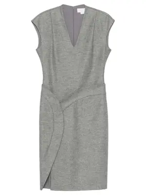 GENNY Mélange-effect Midi Dress - Grey