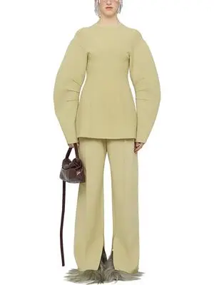 JIL SANDER High-waisted Tapered Trousers - Green