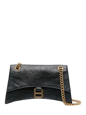 Balenciaga Small Crush Shoulder Bag - Black