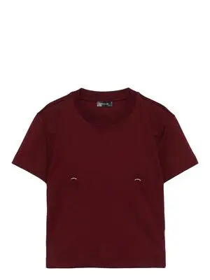 MUGLER Piercing-detail T-shirt - Red