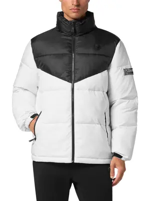 PLEIN SPORT Panelled Puffer Jacket - White