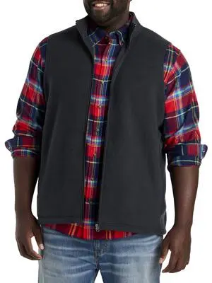 HARBOR BAY BY DXL Polar Fleece Vest - Black