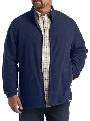 HARBOR BAY BY DXL Harbor Bay By DXL Big & Tall Full-Zip Polar Fleece Jacket Navy