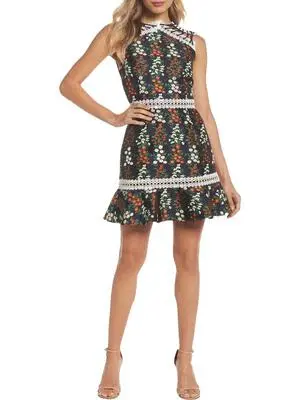 KEEPSAKE THE LABEL Keepsake The Label Floral Lace-Up Shoulder Dress