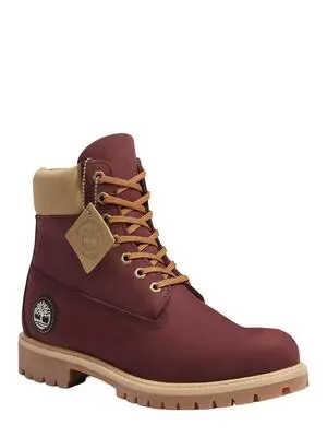 Timberland Timberland Premium 6-Inch Waterproof Boots Burgundy Nubuck