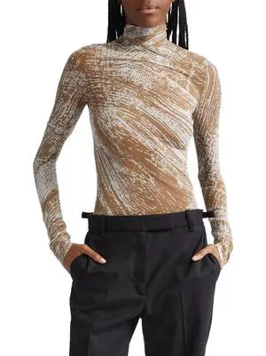 Proenza Schouler Rio Long Sleeve Tulle Top - Wood