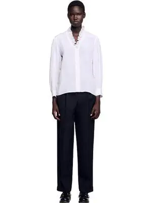 Sandro Floaty Silk Shirt - White
