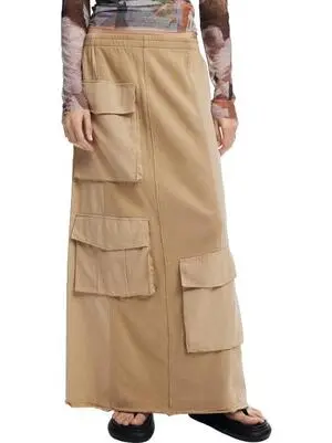 Desigual Fal Preston Cargo Maxi Skirt - Brown