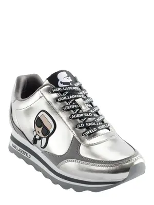 Karl Lagerfeld Paris Meade Metallic Sneakers - Pewter