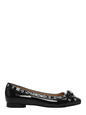 GANNI Eyelet-detail Ballerina Shoes - Black