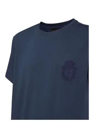BILLIONAIRE Logo-embroidered T-shirt - Blue