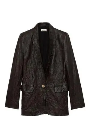 Zadig&Voltaire Zadig&Voltaire Verys Froisse Leather Jacket Brown