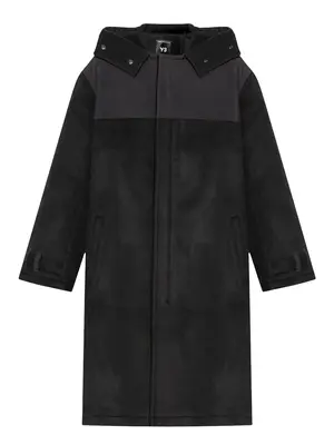 Y3 Hooded Trench Coat - Black