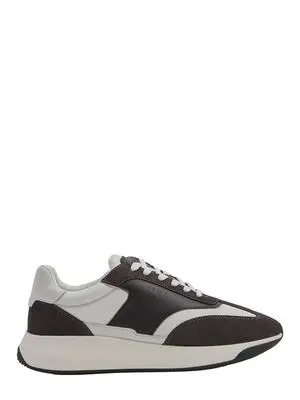 REISS Emmett Leather Suede Trainers - Charcoal