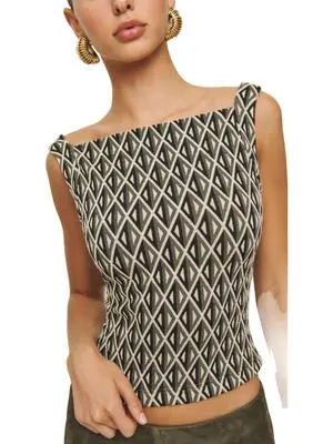 REFORMATION Birch Knit Top Art Deco