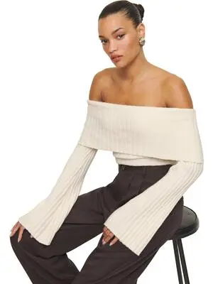 REFORMATION Lana Cashmere Blend Sweater Ivory