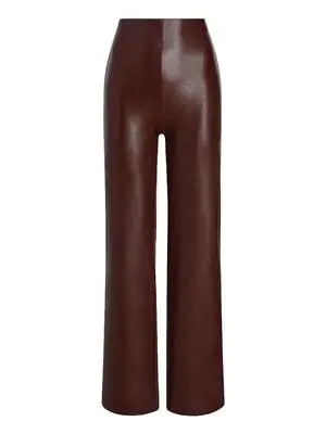 Commando Faux-leather Wide-leg Pants Oxblood