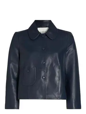 Ba&sh Milos Leather Jacket Marine