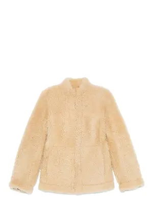 TOTEME Cinched Shearling Jacket - Neutrals