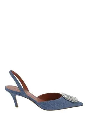 AMINA MUADDI 60mm Camelia Slingback Pumps