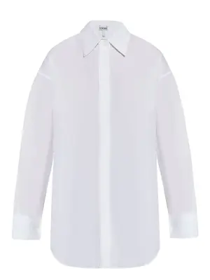 Loewe Draped Cotton Shirt - White