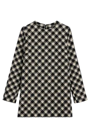 Ami Check-pattern Mini Dress - Black