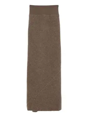 Rick Owens Flared Maxi Skirt - Brown