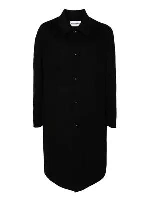 Attachment Single-breasted Coat - Black