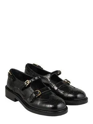 Sandro H24 Kaeta Mary Jane Flats - Black