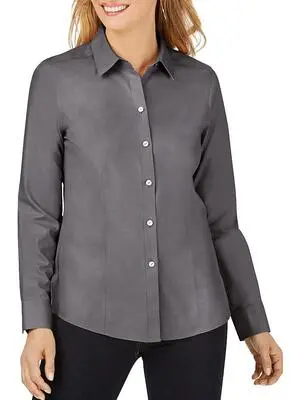 Foxcroft Dianna Cotton Non-iron Shirt - Charcoal