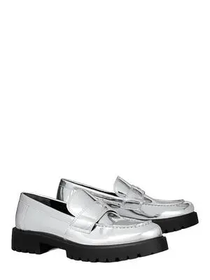 Tory Burch Classic Lug Loafers Argento