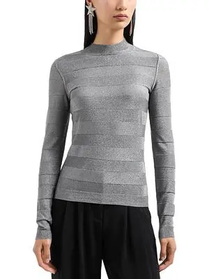 EMPORIO ARMANI Shimmer Stripe Sweater