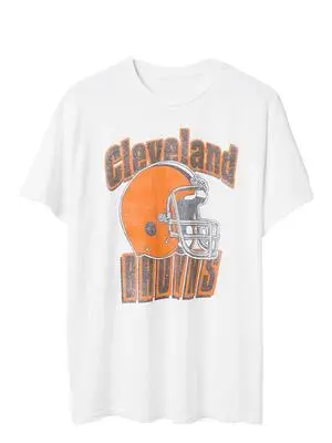 Junk Food Clothing Nfl Cleveland Browns Throwback Helmet Flea Market Tee - White