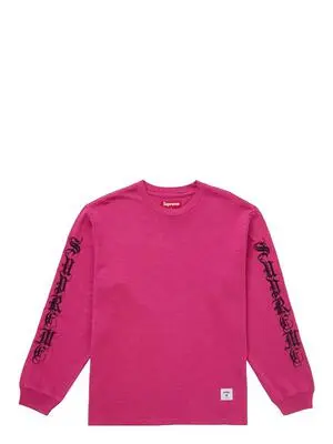 Supreme Old English Long Sleeve Top - Magenta