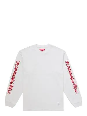 Supreme Old English Long Sleeve Top - White