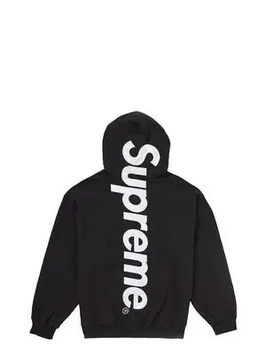 Supreme Satin Applique Hooded Sweatshirt Fw24 - Black