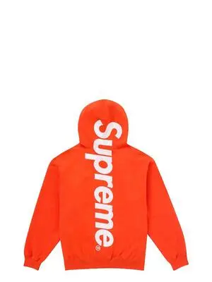 Supreme Satin Applique Hooded Sweatshirt FW24 Bright Orange