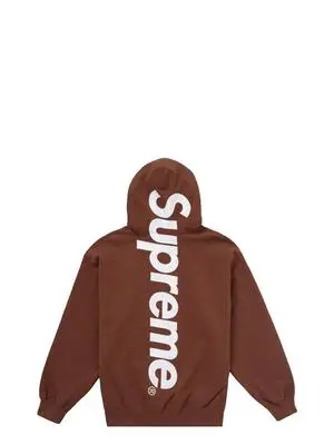 Supreme Satin Applique Hooded Sweatshirt - Brown
