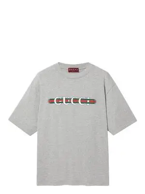Gucci Logo Print T-shirt - Grey