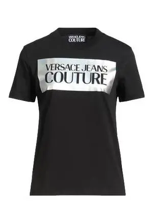 Versace Logo-Print Jersey T-Shirt Black