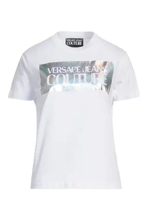 Versace Logo-Print Jersey T-Shirt White