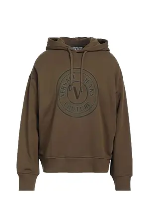 Versace Flocked Fleece Logo Hoodie - Green