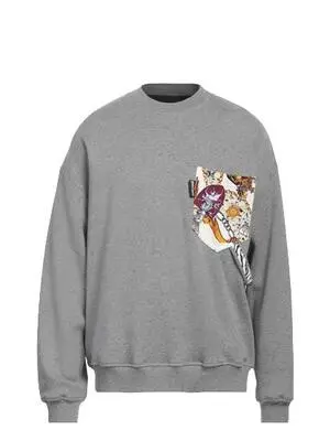 Just Cavalli Crewneck Sweatshirt With Appliqués - Grey